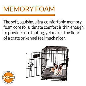 K&H Pet Products Memory Foam Crate Pad Gray X-Small 14 X 22 Inches