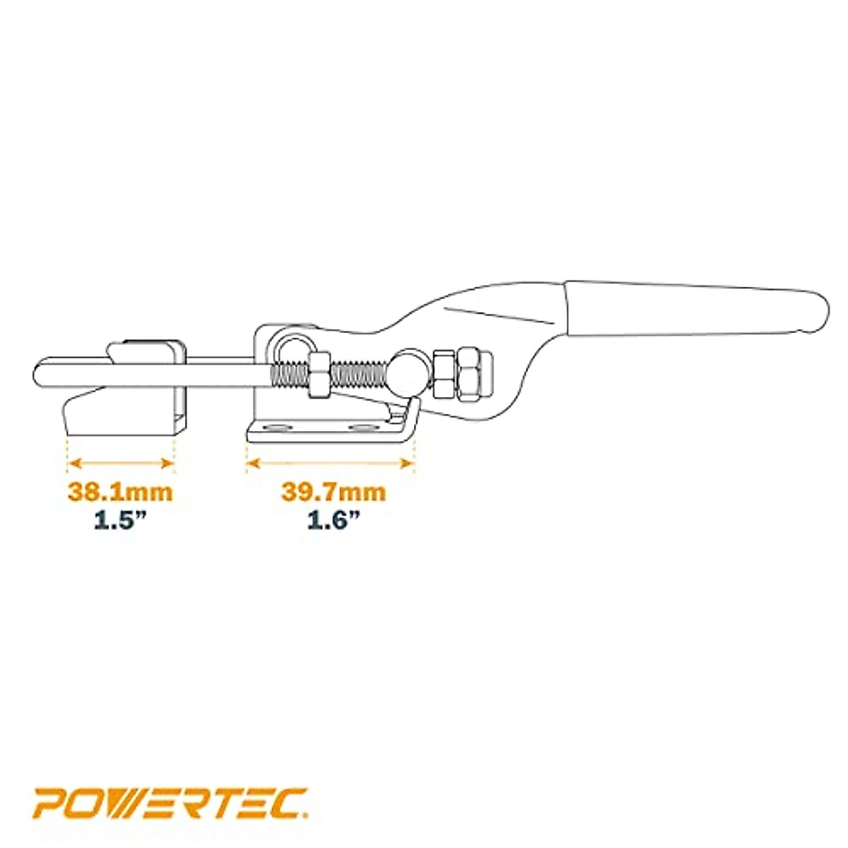 POWERTEC 2PK Toggle Clamp, 700 lbs Holding Capacity, 431 Adjustable U Bolt Latch w/Antislip Hand Grip for Woodworking Jigs & Fixtures, Smoker, Tire Carrier, Tool Box, Cabinet, Truck (20307-P2)
