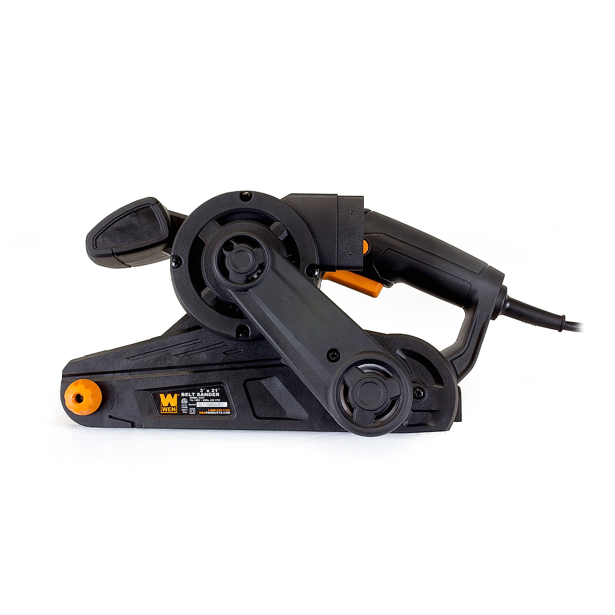 WEN 6530 6-Amp Electric Hand Planer, 3-1/4-Inch & 6321 7-Amp 3 in. x 21 in. Corded Belt Sander with Dust Bag, Black