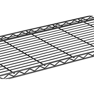 Whitmor Supreme Tier Shelving 5 Adjustable Shelving-500 Pound Weight Capacity Per Shelf-Leveling Feet, 18" x 48" x 74", Black