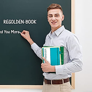 Regolden-Book Spiral Ruled Notebook, Ruled Lined Hardcover Journal for Note Taking, 100Gsm Thick Paper with Pocket for Men & Women School/College/Work/Office, 160 Pages, 5.5x8.5, (Teal)