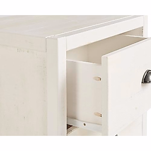 Camaflexi Hampton Solid Wood Nightstand, Coastal White