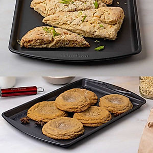 Baker's Secret Nonstick Cookie Sheet 13", Carbon Steel Small Size Cookie Tray with Premium Food-Grade Coating, Non-stick Cookie Sheet, Bakeware DIY Baking Accessories - Classic Collection