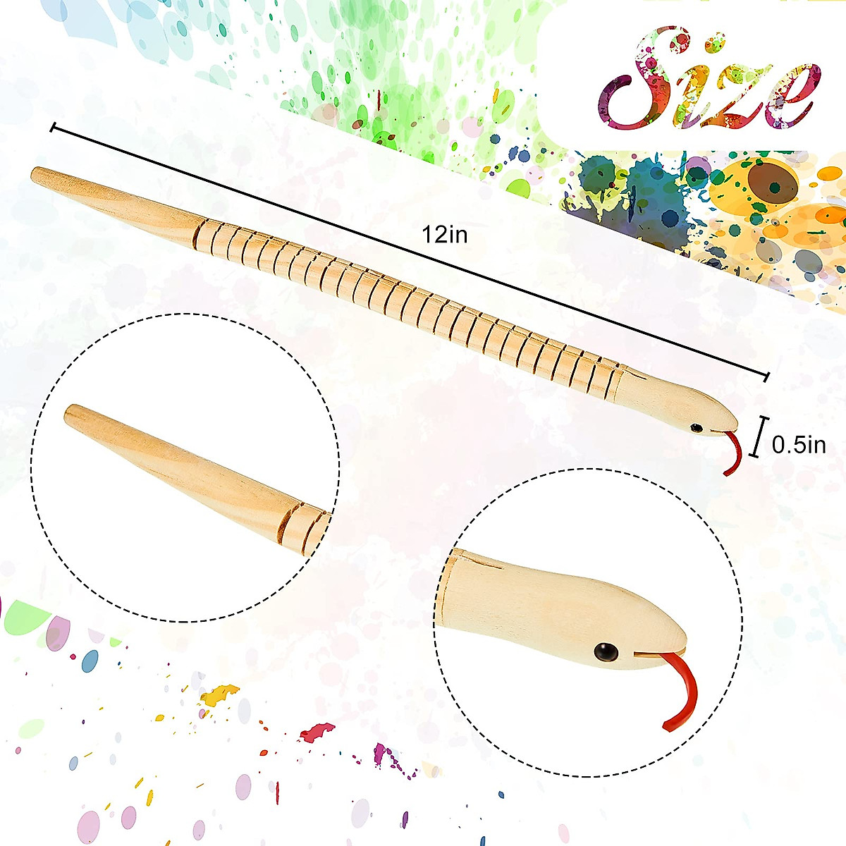 Gejoy 12 Inch Wooden Snakes Unfinished Wooden Wiggly Jointed Flexible Wood Snake to Paint Blank Canvas Animal Model Crafts for Arts and Crafts Halloween Birthday Party Supplies(15 Pieces)