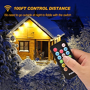 Outdoor Dimmer for String Lights, 600W Outdoor Dimmer Switch, 100FT Remote Control Light Dimmer, Dusk to Dawn Dimmer Plug for Dimmable Outdoor String Lights, Lamps and Patio Lights, Timer, Waterproof
