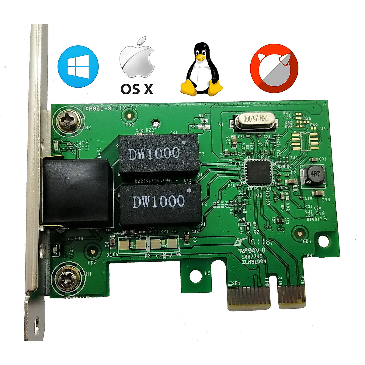 Realtek Chipset Gigabit PCI Express Ethernet Network Interface Card with Low Profile Bracket (No Software))