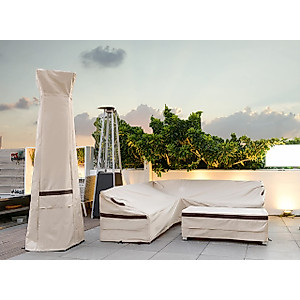 PATIOASIS Patio Right-Facing Sectional Lounge Set Cover 106''L x 85''L x 34''D x 31''/26''H Waterproof Outdoor Furniture L-Shaped Sofa Sectional Covers