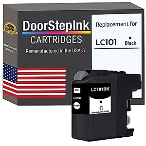 DoorStepInk Remanufactured in The USA Ink Cartridge Replacements for Brother LC101 Black for Printers DCP-J152W MFC-J245 MFC-J285DW MFC-J450DW MFC-J470DW MFC-J475DW MFC-J650DW