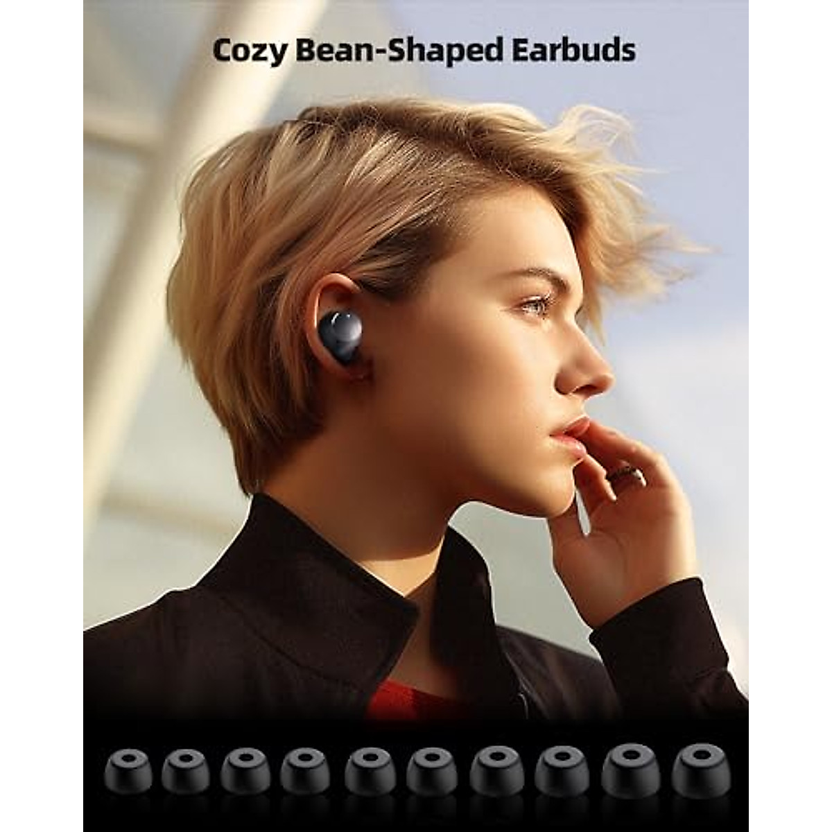 Skysay Wireless Earbuds ENC Noise Cancellation Bluetooth 5.3 Headphones Stereo Ear Buds with Digital Power Display, 100 Hrs Standby Time (Indigo)