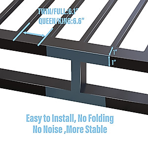 Bilily 6 Inch Twin XL Bed Frame with Steel Slat Support, Low Profile King Metal Platform Bed Frame Support Mattress Foundation, No Box Spring Needed/Easy Assembly/Noise Free