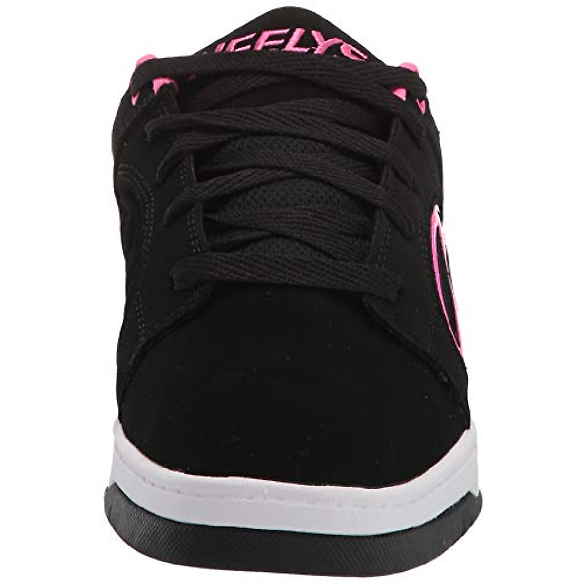 HEELYS Girl's Voyager Tennis Shoe, Black/Pink, 2 M US Big Kid
