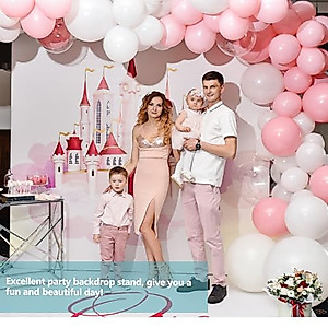 Aureday Backdrop Stand, 10x10ft Adjustable Photo Backdrop Stand for Parties, Heavy Duty Background Stand with Travel Bag, Backdrop Clamps, Crossbars, 2 Sandbags for Wedding/Decorations/Photoshoot