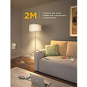 AINOPE [2M/6.6FT] USB C Extension Cable [USB 3.2/10Gbps] Sync Transfer USB C Extender Nylon Braided 100W/5A Fast Charging Compatible with USB C Hub/Dell XPS/MacBook/iPad Pro/Magsafe Charger(Gray)