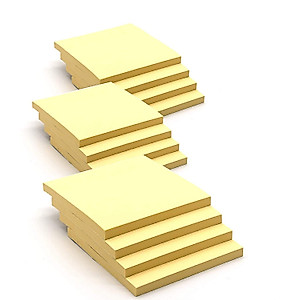 Sticky Notes 3" x 3 inch Yellow Stick On Note. Self Stick It Notes. Strong Sticking Square Stickies. Small Square Removable Memo Pad to Post in Office, Home, School. 12 Pads - Emraw