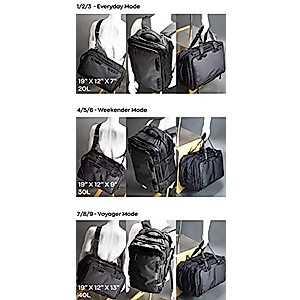 Taskin ONE | Carry-on/Day-use Large Travel Laptop Backpack for Men | Double Expandable Convertible 20L/30L/40L