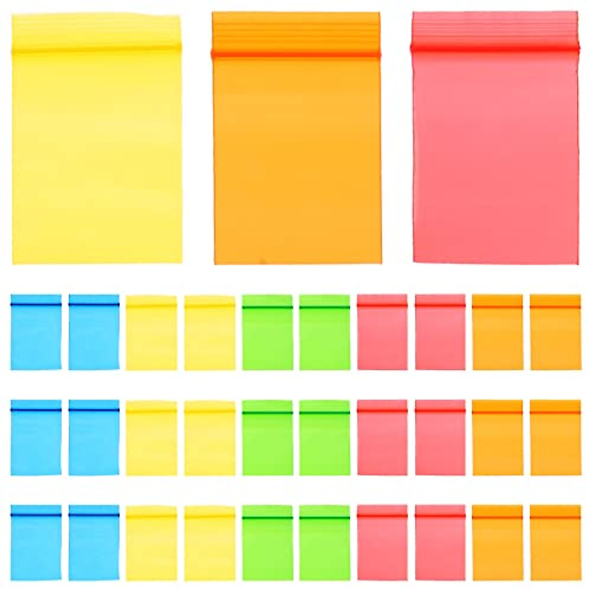 Mini Sealing Bags 500pcs Colored Sealed Bags Small Plastic Pouches Resealable Jewelry Storage Cases Candy Gift Card Zipper Baggies Pill Pouch for Necklace Photos Keys Coins