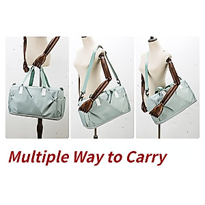 Gym Bag for Women Duffels Pleated Sports Tote Travel Bags Carry On with Shoe Compartment for Weekender Tennis Baseball Yoga School