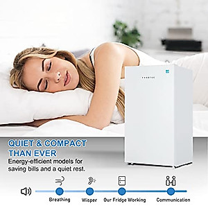 Frestec 3.1 CU' Mini Refrigerator, Compact Refrigerator, Small Refrigerator with Freezer, White (FR 310 WH)