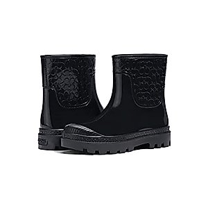 Coach Millie Rubber Rain Bootie Black 6 B (M)
