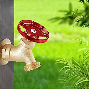 Dreyoo 2 Pack Outdoor Faucet Handles, Oval Spigot Handles Compatible with Arrowhead PK1290, 12 Point Faucet Knob for Outside Hose Bibb, Garden Valves and Frost Proof Wall Hydrants (Red)