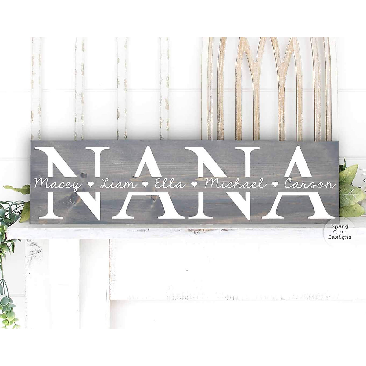 Mother's Day Gift Nana Christmas | Christmas Gift for Grandma | Personalized with YOUR NAMES | CHOOSE COLORS | 20" x 6" Wood Sign