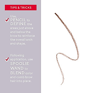 Mirabella Brow Pencil, Ultra-Fine Point Precision Waterproof Eyebrow Pencil Offers Rich, Blendable, Long-Lasting and Smudge-Proof Hair-Like Strokes to Define and Fill In Brows Naturally, Dark