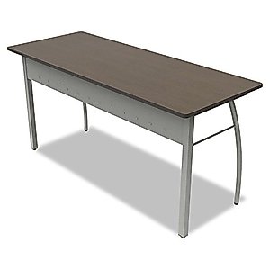 Linea Italia TR742MOC Trento Line Rectangular Desk, 59-1/8w x 23-5/8d x 29-1/2h, Mocha/Gray