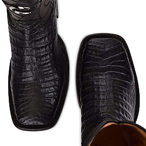 Cuadra 1E1OFY Crocodile Fuscus Rodeo Western Boots (Black, numeric_11)