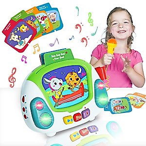 HISTOYE Musical Toys for Toddlers Karaoke Machine Kid Jukebox Toddler Karaoke Microphone Toy Music Player with Recording Voice Changing Singing Toys Age 1 2 3 4 5 Year Old Girls Boy Best Gifts