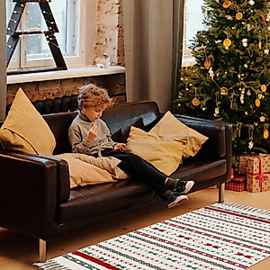 HiiARug Boho Decor Runner Rug 2'x4'4" Tufted Area Rug with Tassels Machine Washable Runner Rugs for Hallway Living Room Front Porch Patio Balcony Bedroom