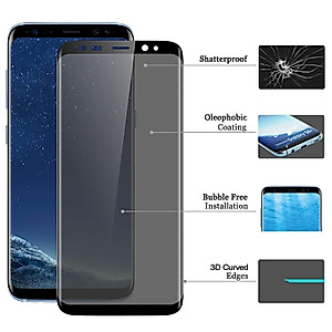 Galaxy Note 9 Screen Protector Privacy,YCFlying [Upgrade Version] Anti-spy Tempered Glass Screen Film 9H Hardness Anti-Scratch Anti-Peep Shield for Samsung Galaxy Note 9 (Note 9-B)