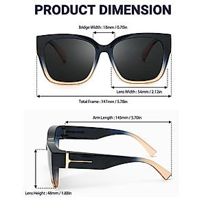 Myiaur Fit Over Sunglasses for Women, Trendy Designer Style Oversized Polarized Sunglasses for Driving with UV400 Protection
