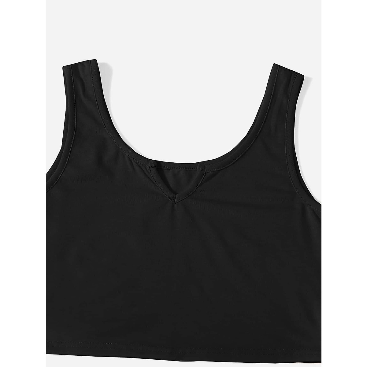 WDIRARA Women's 2 Piece Crop Tank Top and Plaid Drawstring Waist Shorts Pj Set Black and Red M