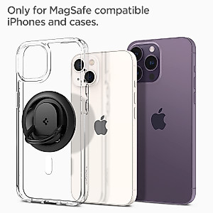 Spigen O-Mag Ring (MagFit) Camera Webcam Mount for MacBook, Magnetic Phone Holder Grip Designed for MagSafe (MacBook Pro, Air, iPhone 14 Pro Max, 14 Pro, 14 Plus, 14, 13 and 12 Series) - Black