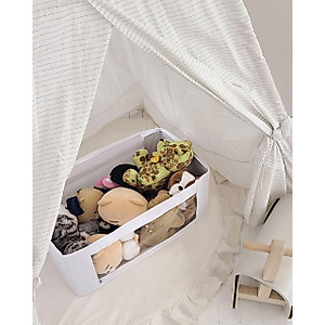 holay X-Large Storage Bins, PVC Boxes Transparent Lid Handles, Durable & Foldable, Toy Blocks Organizer for Kids Boys Girls Toddlers Playroom, 24''x12''x12'', 54L