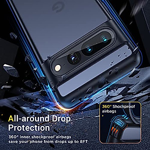 Humixx Shockproof Designed for Google Pixel 7 Pro Case [Military Grade Drop Tested] [Ultimate Silky Touch] Translucent Hard Back Protective Slim Thin Matte Black Phone Cases for Pixel 7 Pro 5G 6.7”