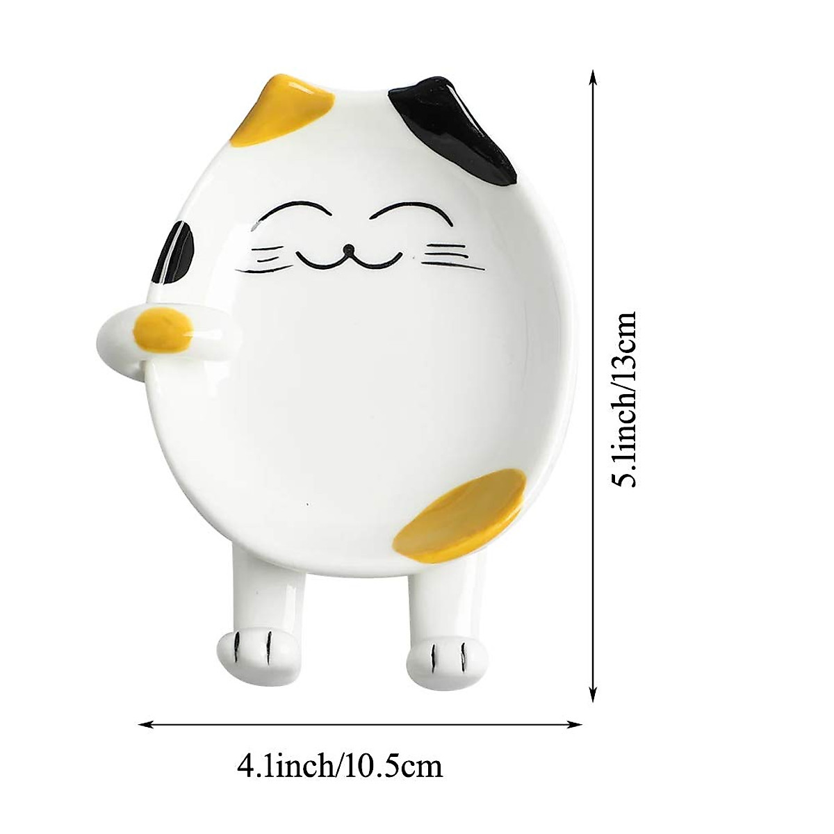 OURASHERO Multifunctional Ceramic Spoon Rest for Kitchen, Cute Cat Shape Cooking Utensil Holder Pot Lid Rack Coffee Spoon Rest Ladle Rest Spatula Utensil Rest for Kitchen Counter & Stove Top