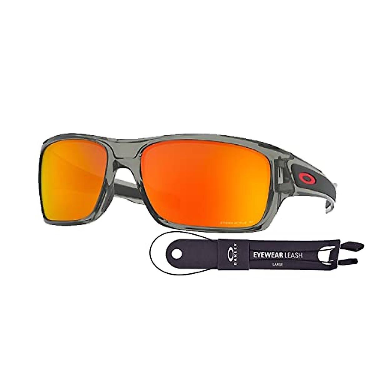 Oakley Turbine OO9263 926357 63M Grey Ink/Prizm Ruby Polarized Sunglasses For Men+BUNDLE Accessory Leash Kit + BUNDLE with Designer iWear Complimentary Care Kit