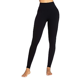 Sunzel No Front Seam Workout Leggings for Women with Pockets, High Waisted Compression Yoga Pants with Tummy Control 26" Black X-Large