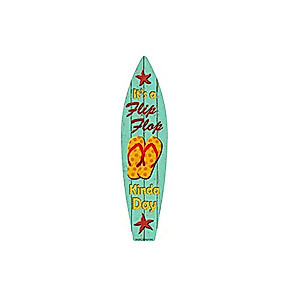 Bundle: Home Decor Metal Surfboard Beach Signs - Welcome to Paradise Sign, Endless Summer Sign, Tropical Bar Sign and Flip Flop Sign
