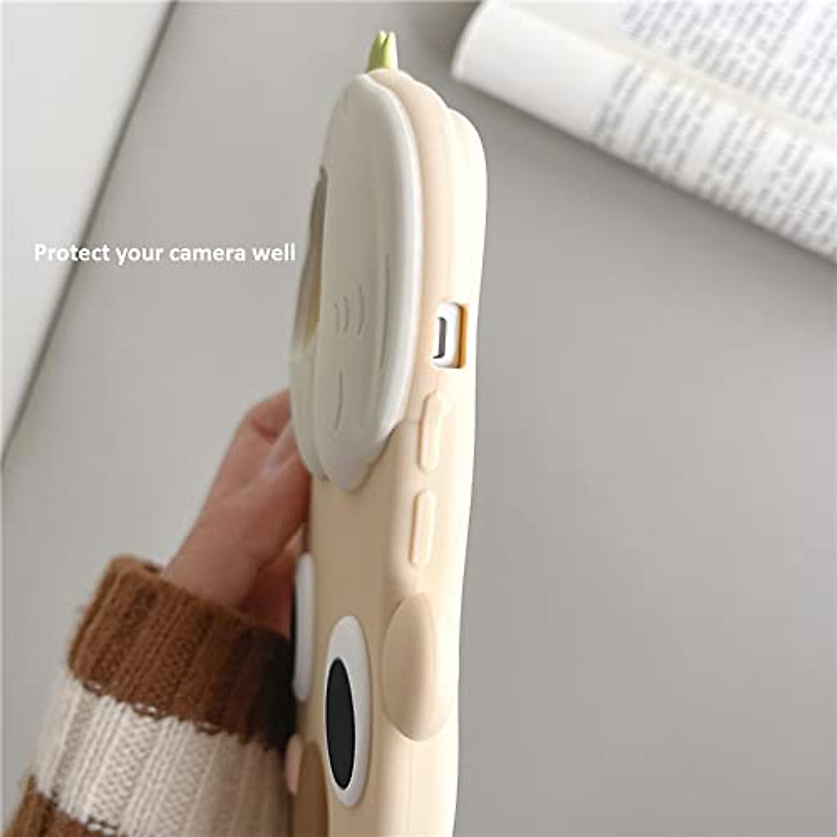 JIATAY Case for iPhone 12 Pro Max Case Silicone Cute, Camera Lens Protector Design Kawaii Bear 3D Thick Case Protective Cover Compatible with iPhone 12 Pro Max (Onion)