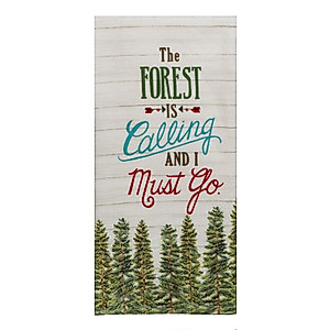 DHE Piece Woodsy Pine Tree Camping Kitchen Dual Purpose Towel Bundle, Forest is Calling and Take The Scenic Route, Multi colored