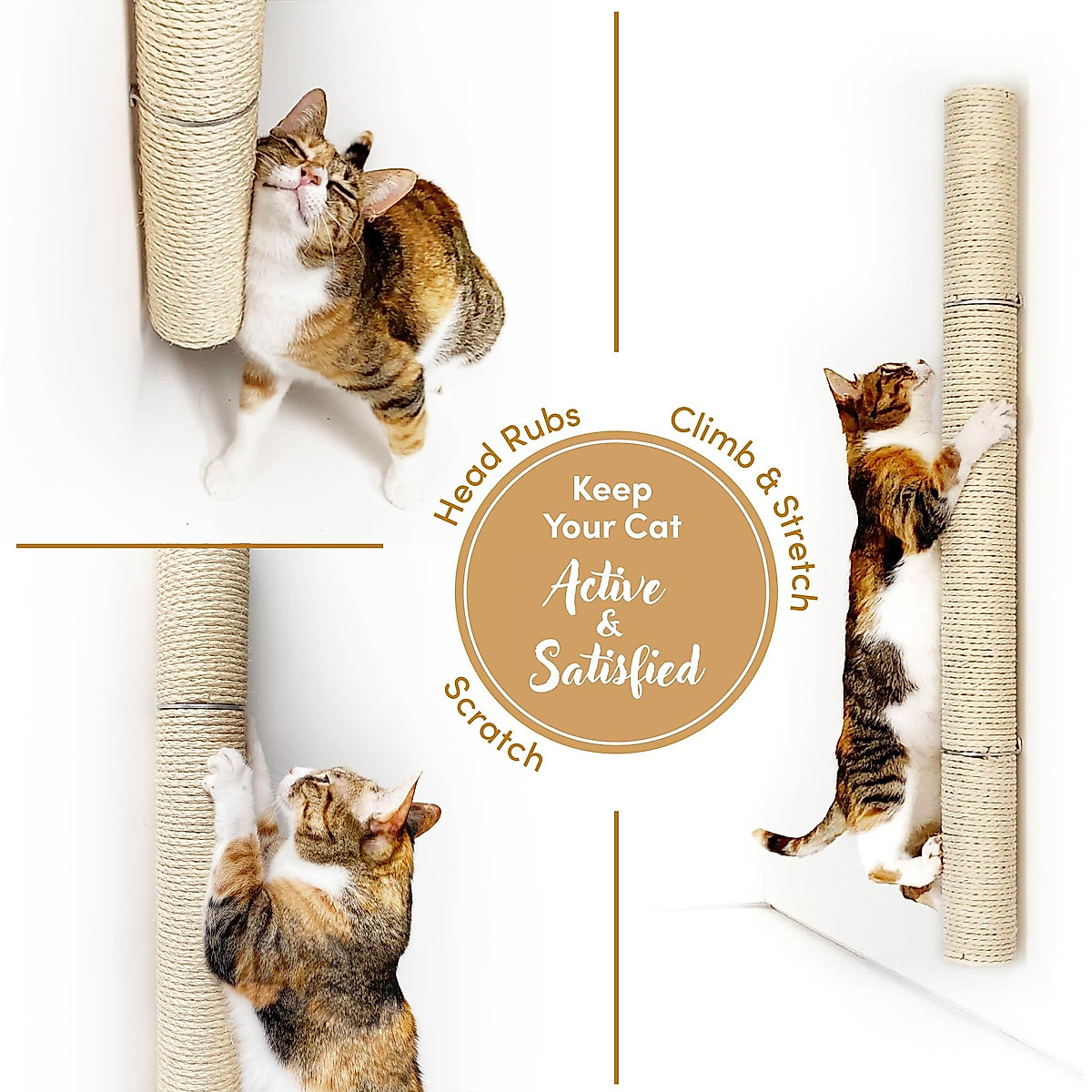 xympo 34" Wall Mounted Cat Scratcher, Sisal Scratching Post