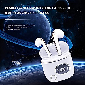 Villepni Bluetooth Wireless Earbuds, Wireless 5.1 Bluetooth Headset, Led Power Display Earphones, IPX7 Waterproof Earbud Noise Reduction Microphone, Suitable for Leisure Entertainment/Work