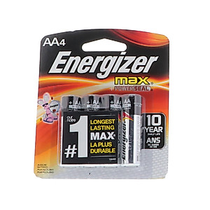 Energizer EVEE91BP4 Max Batteries - AA - Pack of 4, 0.5" Height, 3.25" Width