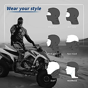 YESLIFE 2 Pieces Ski Mask, Balaclava Face Mask for Men and Women – Skiing, Snowboarding, Motorcycle, UV Protection & Wind Protection (Dark Blue+Black)