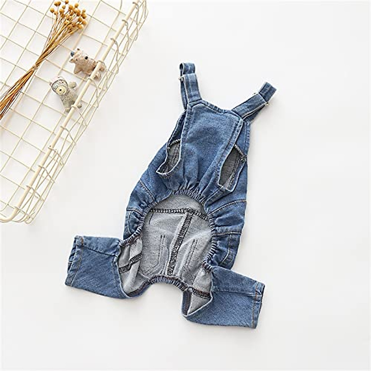 EFEMIR Dog Denim Jumpsuit Costumes Cat Pet Jean Overalls Clothes Fashion Comfortable Blue Pants Clothing for Small Medium Dogs Cats Boy Girl,XXL