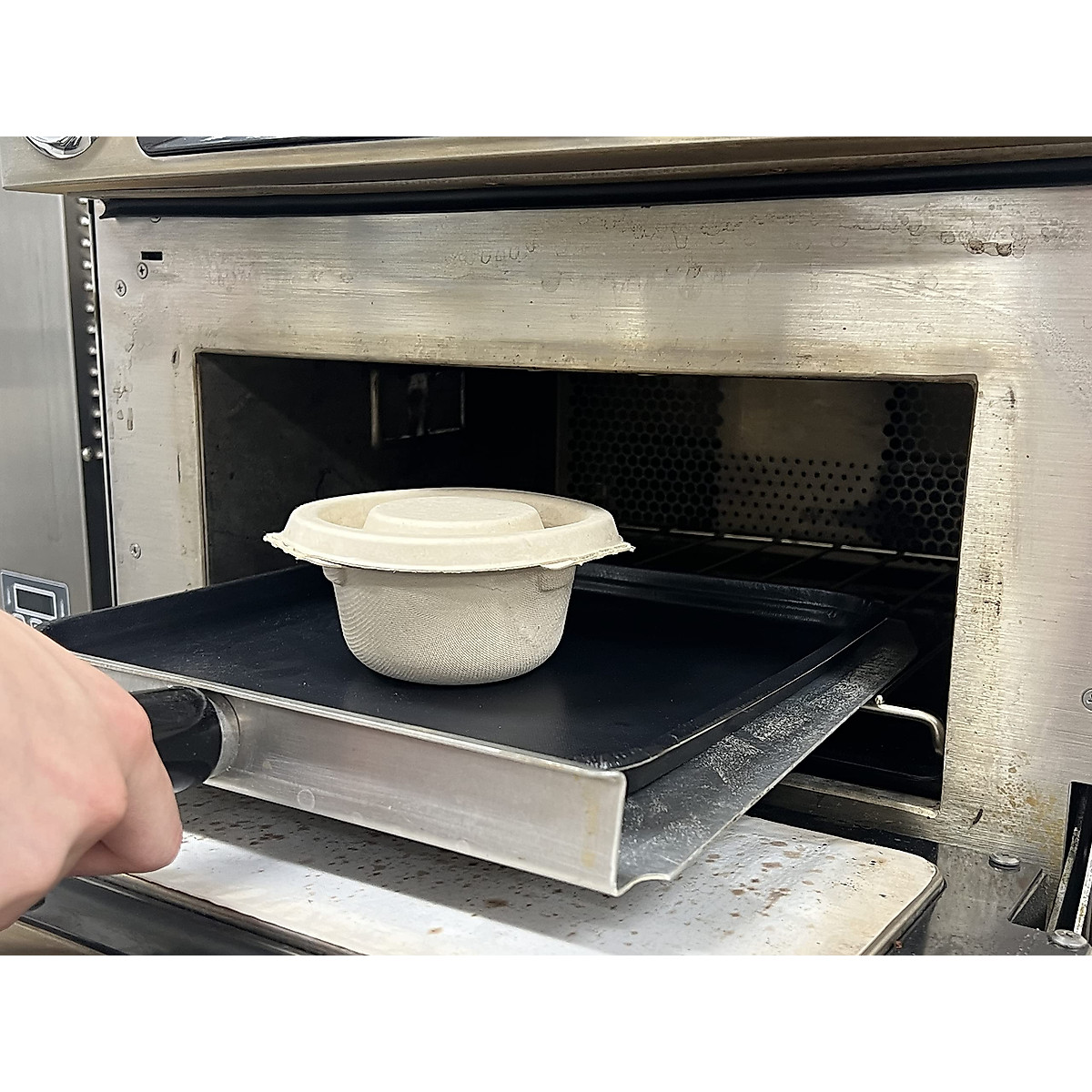 OvenGem® Molded, Seamless Tray/Basket - 11.25" X 11.25" X 0.75"(H) PTFE (Black) - PATENTED (10, Browning Tray)