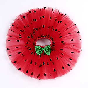 Newborn One Melon Baby Girl First Birthday Cake Smash Outfit Romper + Tutu Skirt/Shrots + Headband 3pcs Princess Formal Prom Clothing Set 0-3Months Clothes Playwear Red-My 1st Birthday 1T