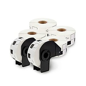 enKo - Compatible for Brother DK1221 DK-1221 (10/11'' x 10/11'') Square Labels [6 Rolls / 6000 Labels with 2 Cartridge Frame]